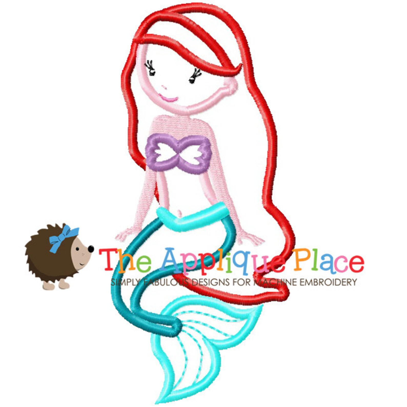 Mermaid Applique Design , Instant Digital Download File for Machine ...