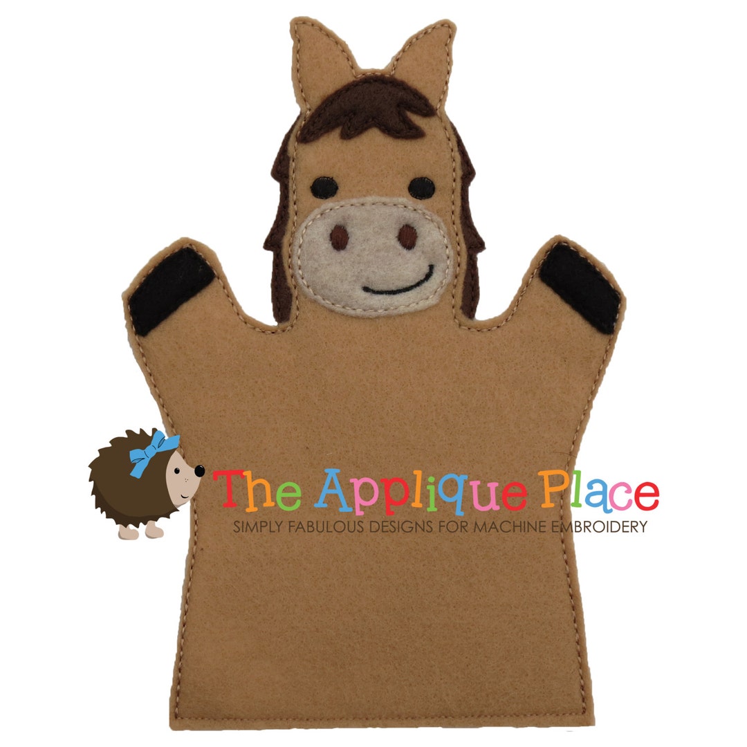 Horse Hand and Finger Puppet in the Hoop Machine Embroidery Applique ...