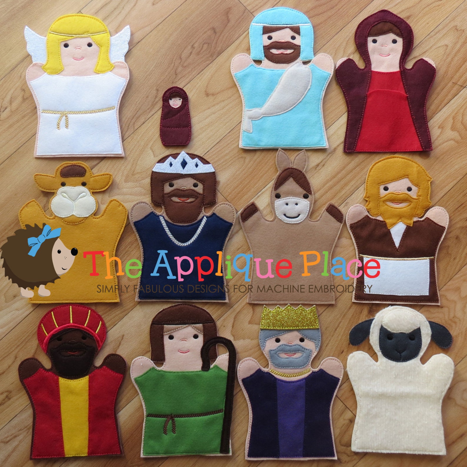 PATTERN Set of 11 Nativity Puppets - Hand and Finger - in the Hoop ITH ...