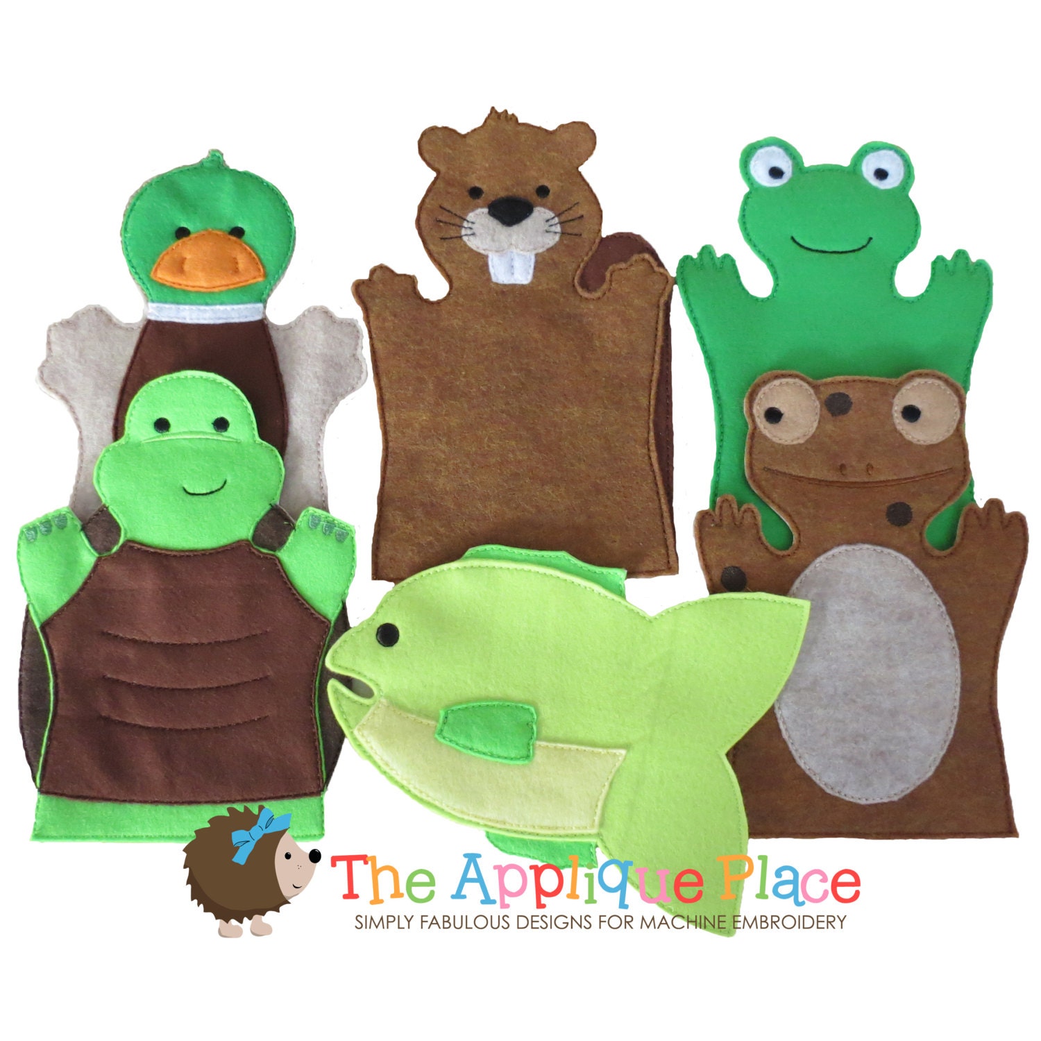 Finger Puppets Embroidery Design - Pond Animal Finger Puppets - in the ...
