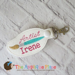 Key Fob Embroidery Design - Paintbrush - Embroidery PATTERN - Digital ...