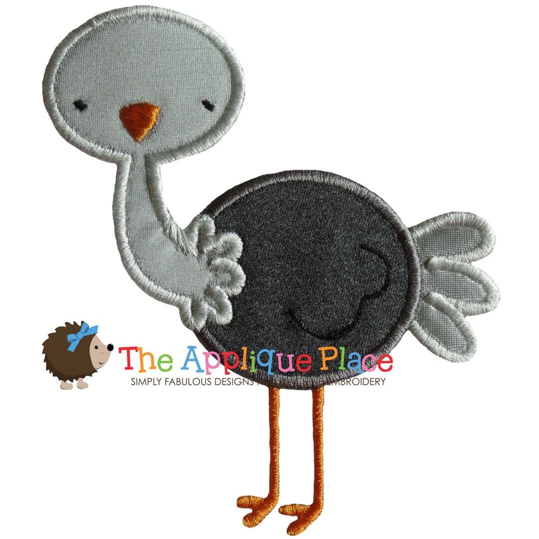 Ostrich Applique Design , Instant Digital Download File for Machine ...