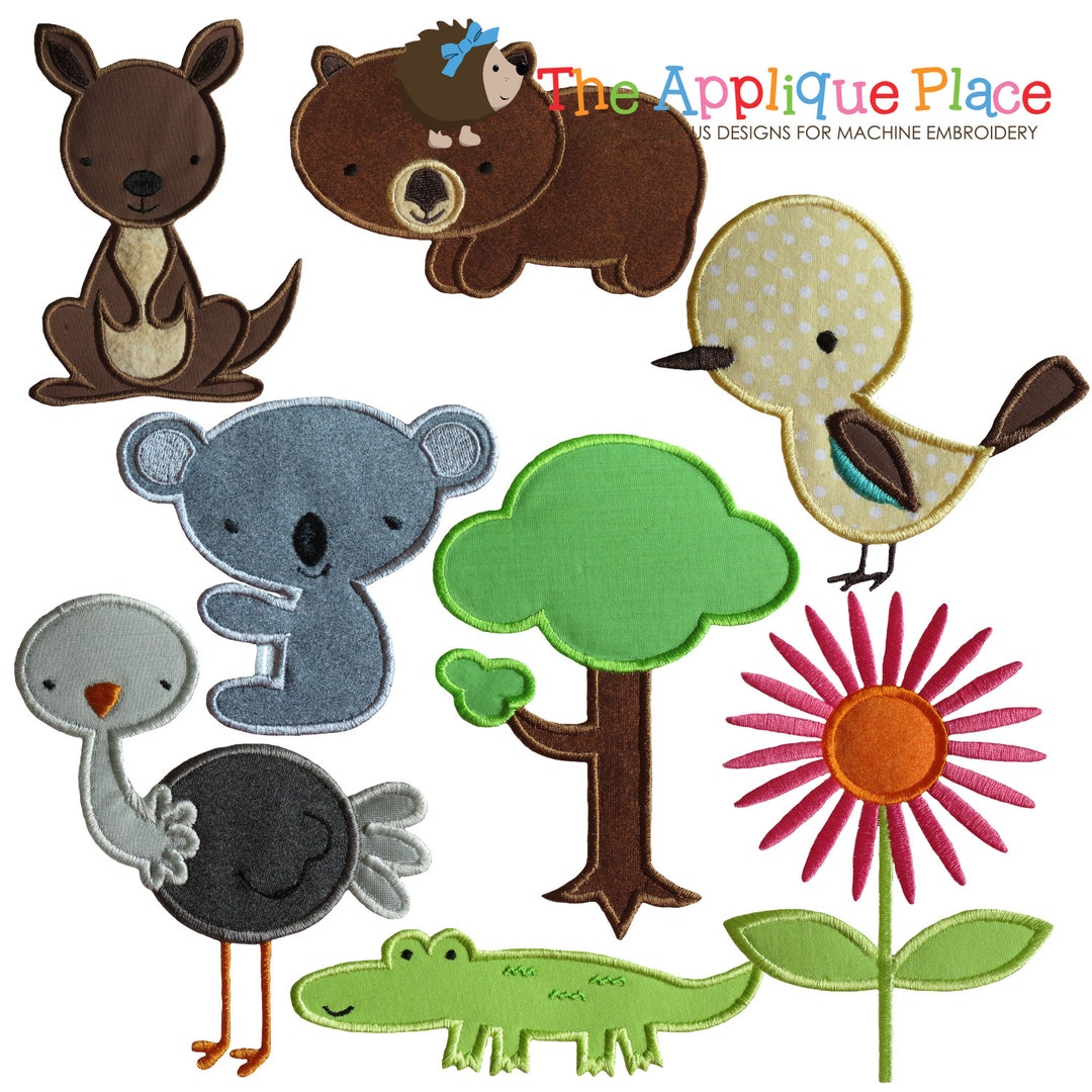 Outback Animal Applique Designs , Instant Digital Download File for ...