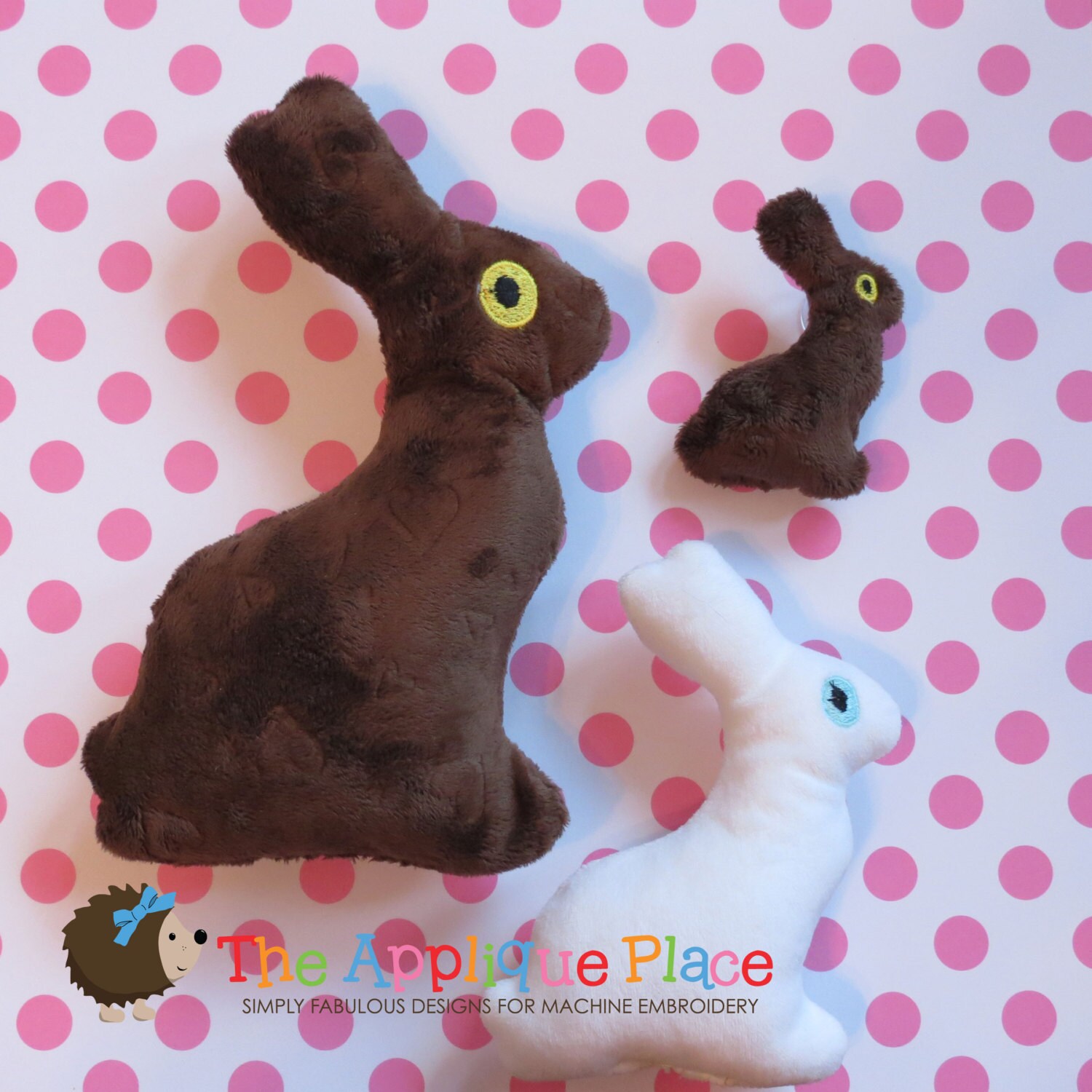 Chocolate Bunny Embroidery PATTERN * Softie Stuffie Plushie * in the ...