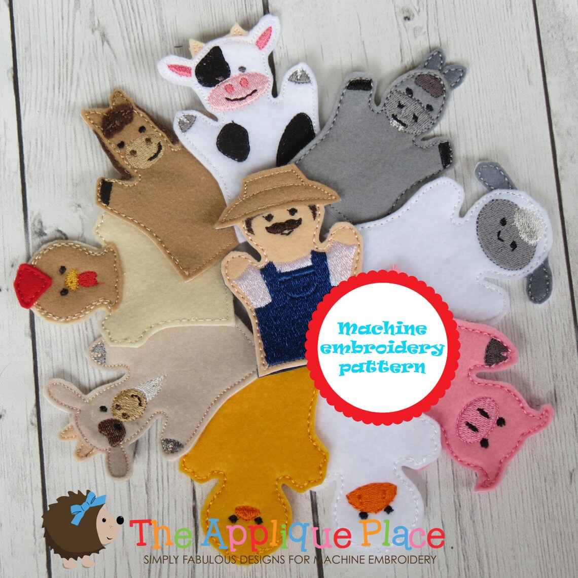 Finger Puppets Embroidery Design - Farm Finger Puppets - in the Hoop ...