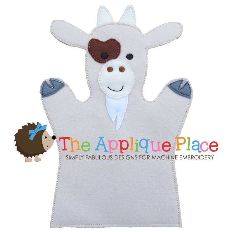 Goat Hand and Finger Puppet in the Hoop Machine Embroidery Applique ...