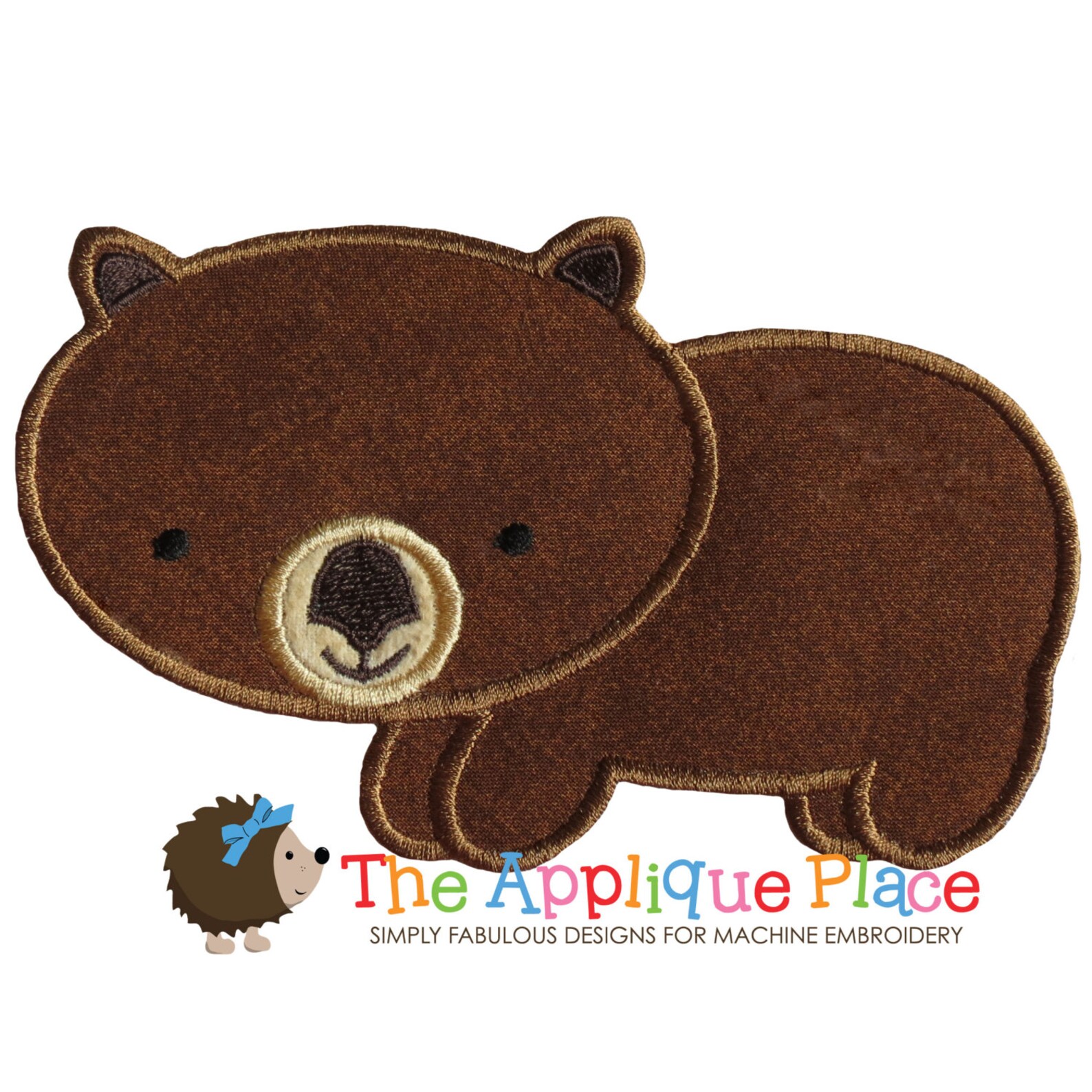 Wombat Applique Design , Instant Digital Download File for Machine ...
