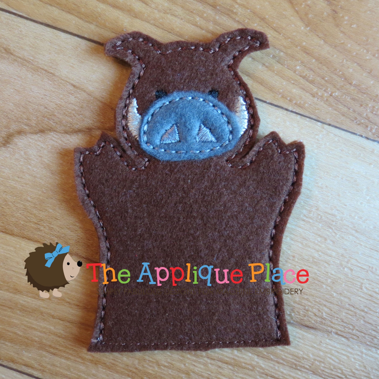 Warthog Hand and Finger Puppet in the Hoop Machine Embroidery Applique ...