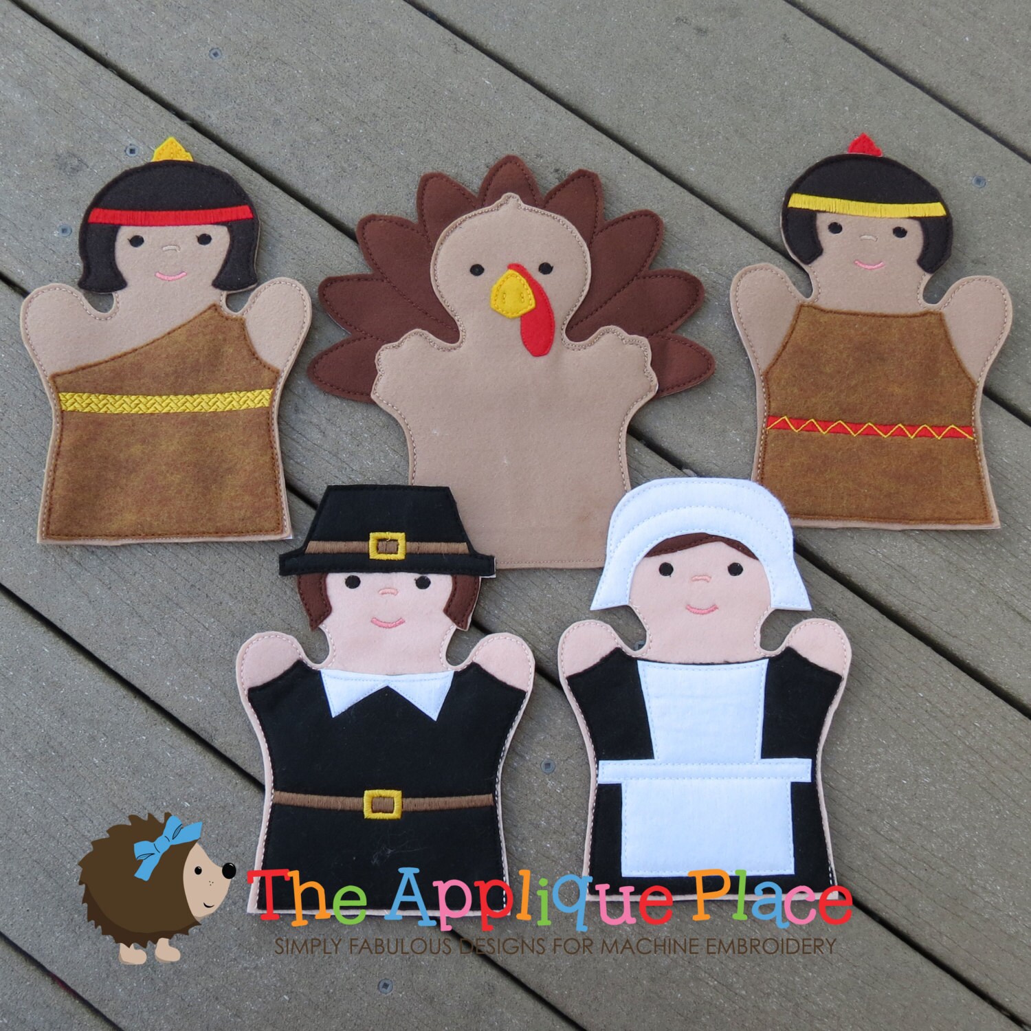 PATTERN Set of 5 Thanksgiving Puppets - Hand and Finger - in the Hoop ...