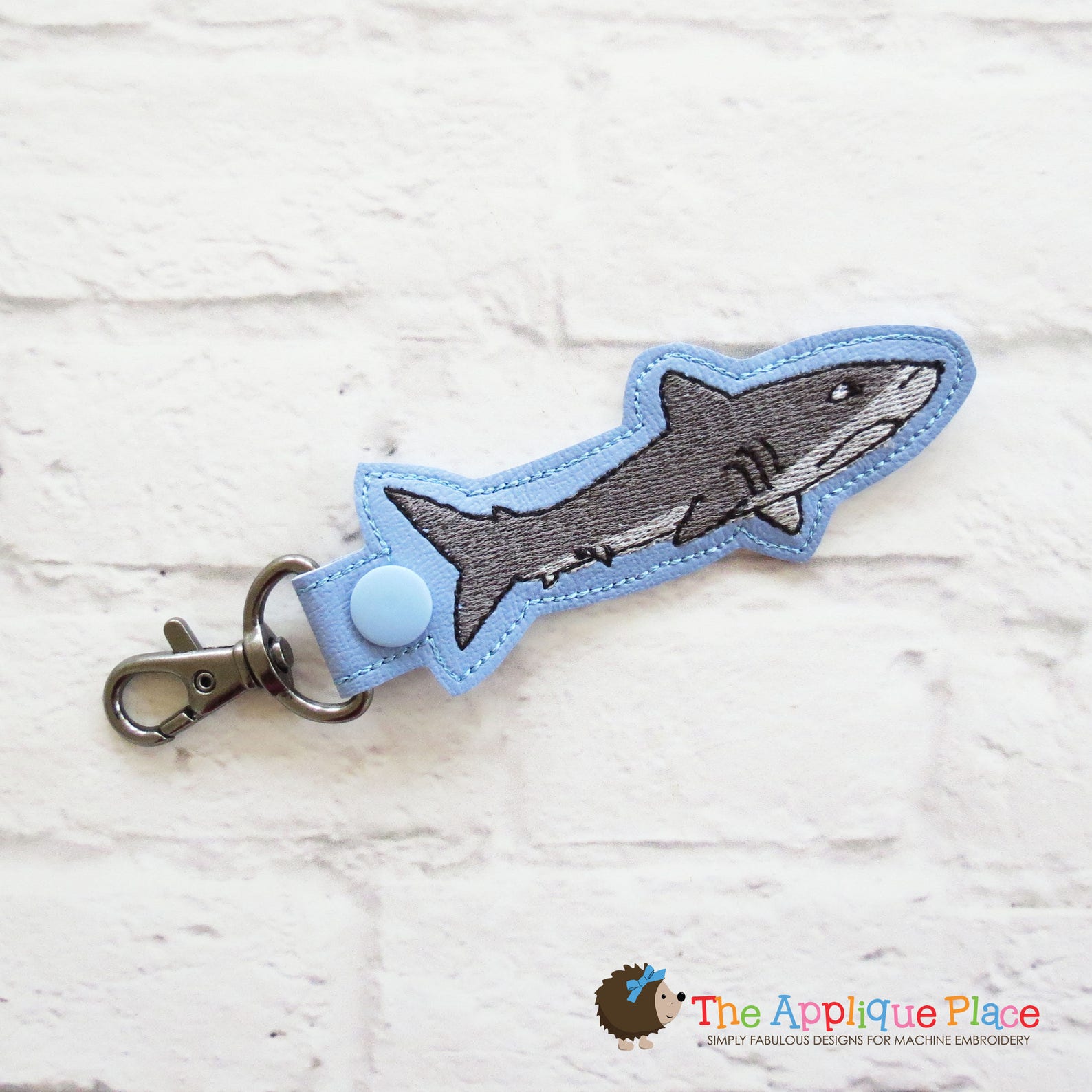 Key Fob Embroidery Design Shark Snap Tab Embroidery - Etsy