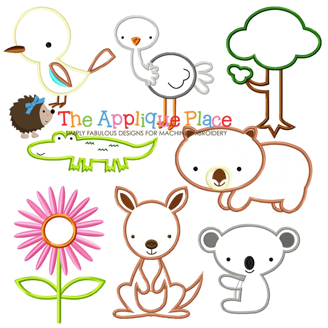 Outback Animal Applique Designs , Instant Digital Download File for ...