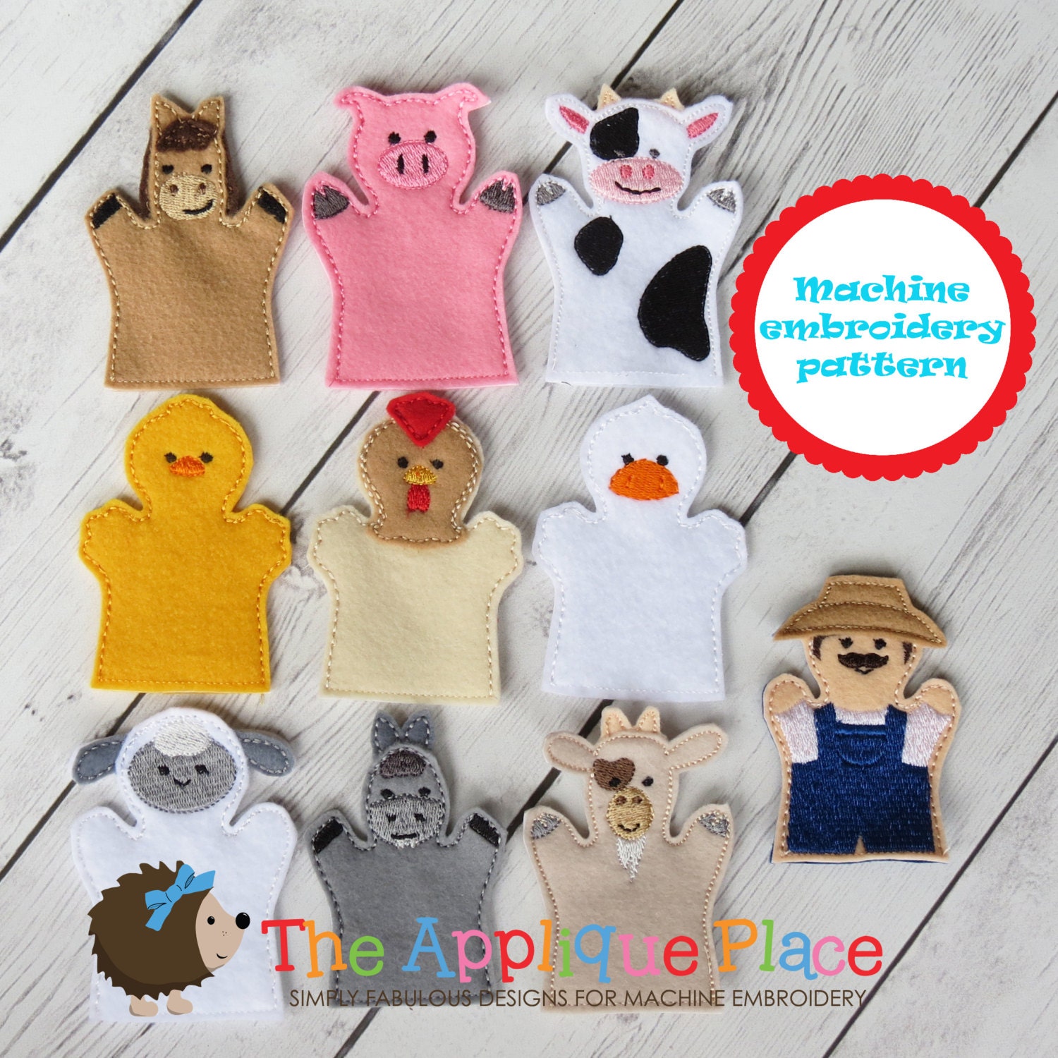 Finger Puppets Embroidery Design - Farm Finger Puppets - in the Hoop ...