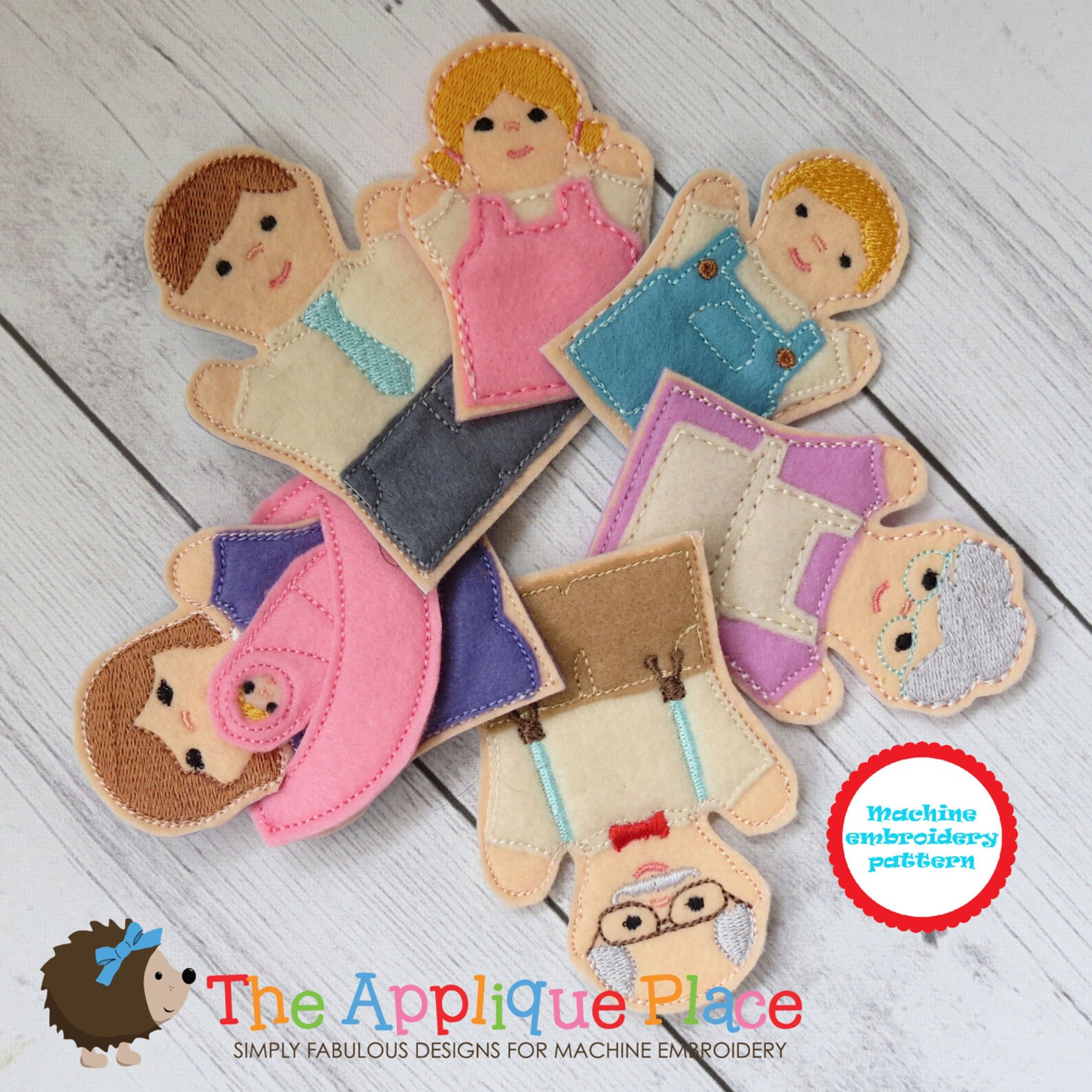 Finger Puppets Embroidery Design - Family Finger Puppets - in the Hoop ...