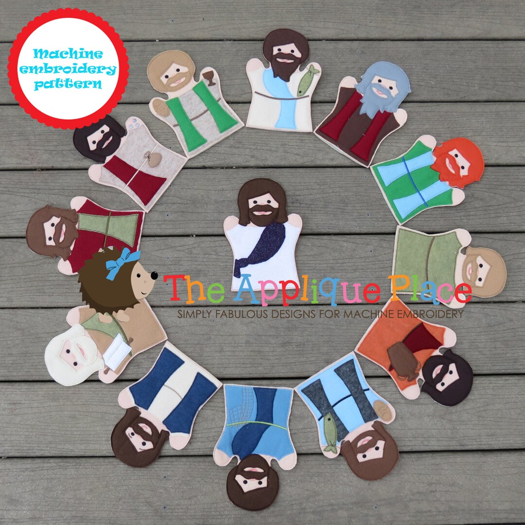 Finger Puppets Embroidery Design Jesus and His 12 Disciples - Etsy