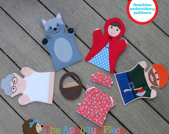 Little Red Hen Finger Puppets in the Hoop Machine Embroidery Design ...
