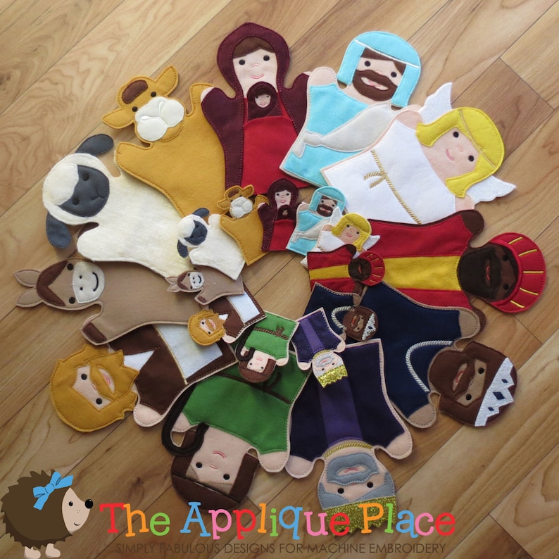 Bible Puppet Embroidery Pattern Set of 11 Nativity Puppets | Etsy