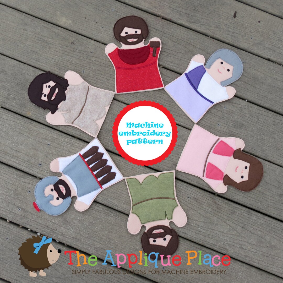 Finger Puppets Embroidery Design - Bible Character Puppets - Easter ...