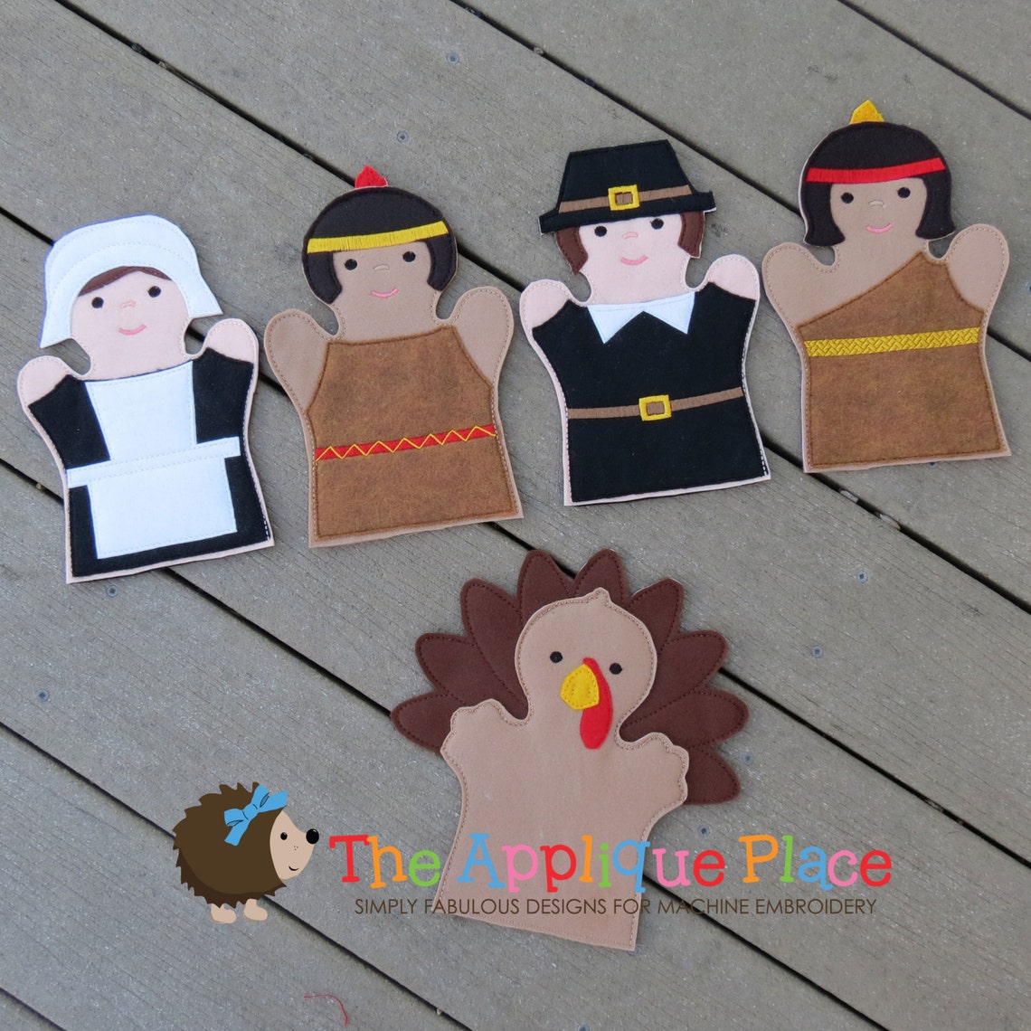 PATTERN Set of 5 Thanksgiving Puppets - Hand and Finger - in the Hoop ...