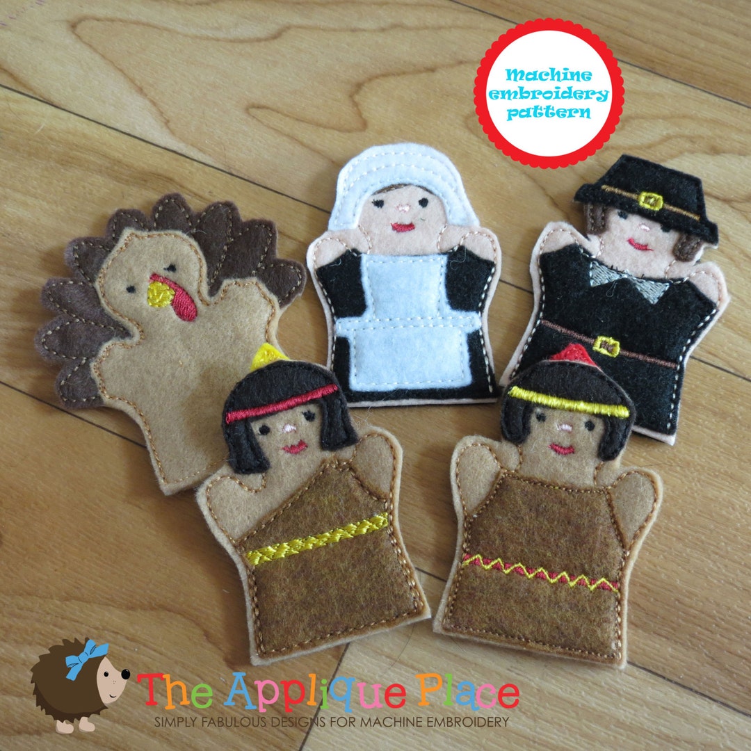 Finger Puppets Embroidery Design - Thanksgiving Finger Puppets - in the ...