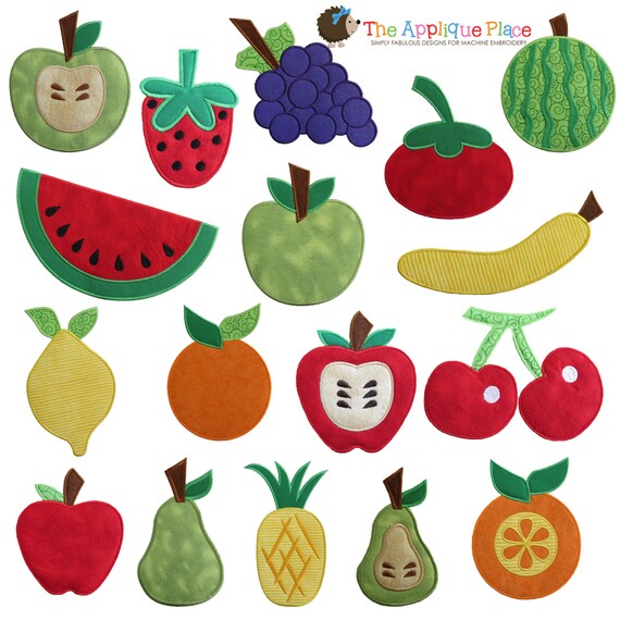 Set of 17 FRUIT Applique Designs Instant Digital Download - Etsy