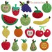 Set of 17 FRUIT Applique Designs , Instant Digital Download File for ...