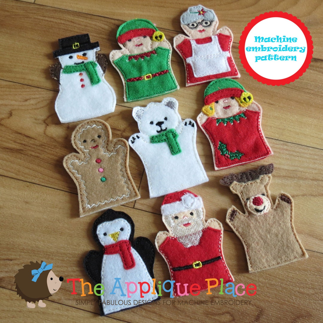 Finger Puppets Embroidery Design - Christmas Finger Puppets - in the ...