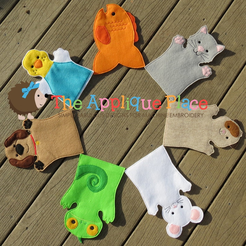 PATTERN Set of 7 Pet Hand and Finger Puppets in the Hoop ITH - Etsy