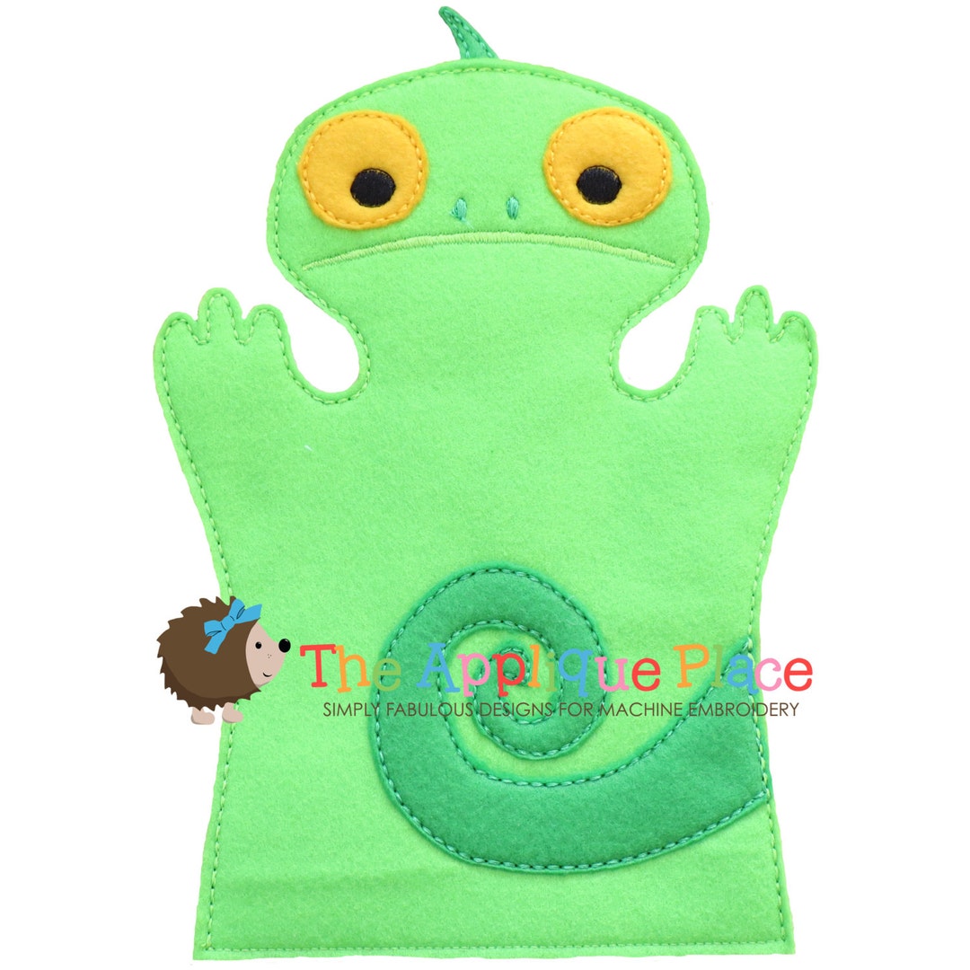 Lizard Hand and Finger Puppet in the Hoop Machine Embroidery Applique ...