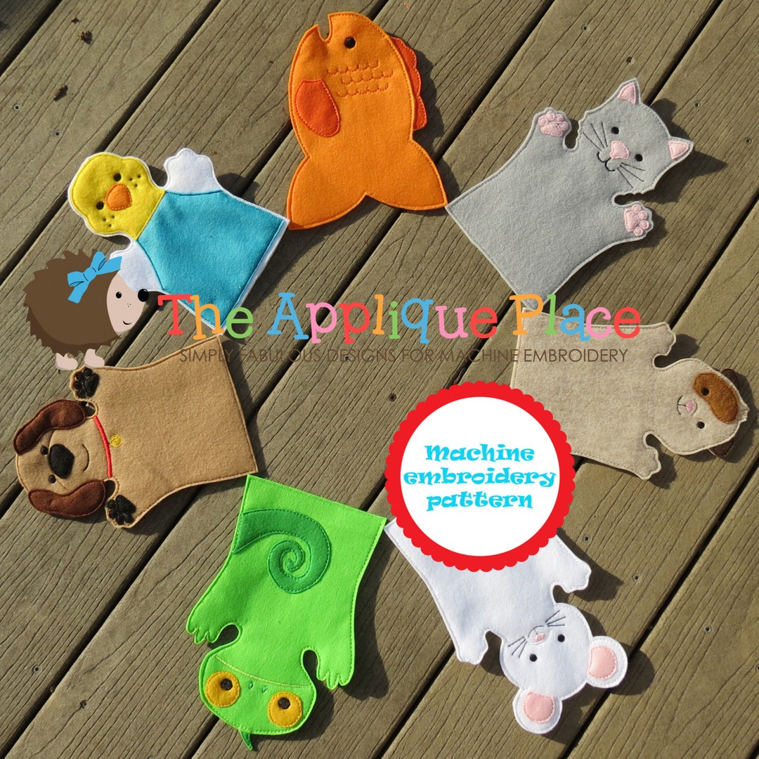 Finger Puppets Embroidery Design - Pet Finger Puppets - in the Hoop ...