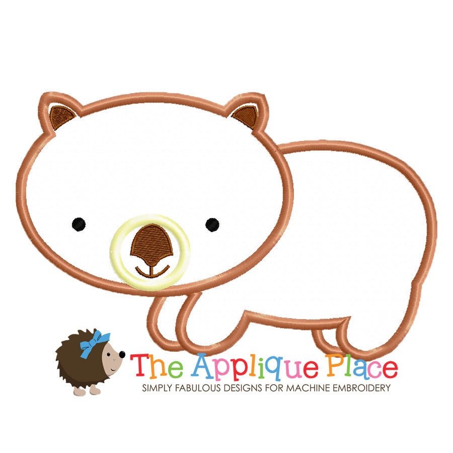 Wombat Applique Design Instant Digital Download File for - Etsy