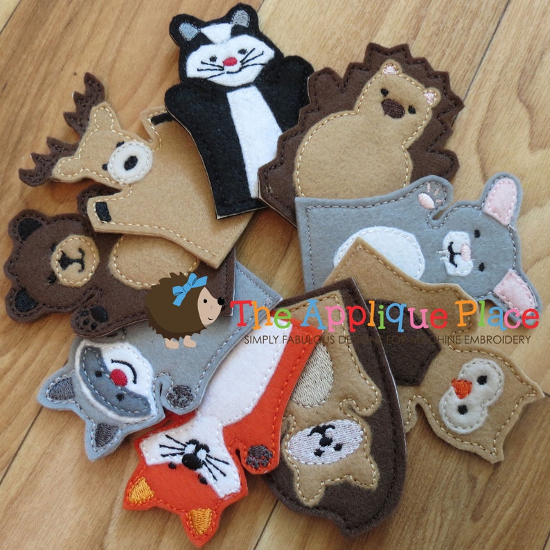 Finger Puppets Embroidery Design Woodland Finger Puppets - Etsy