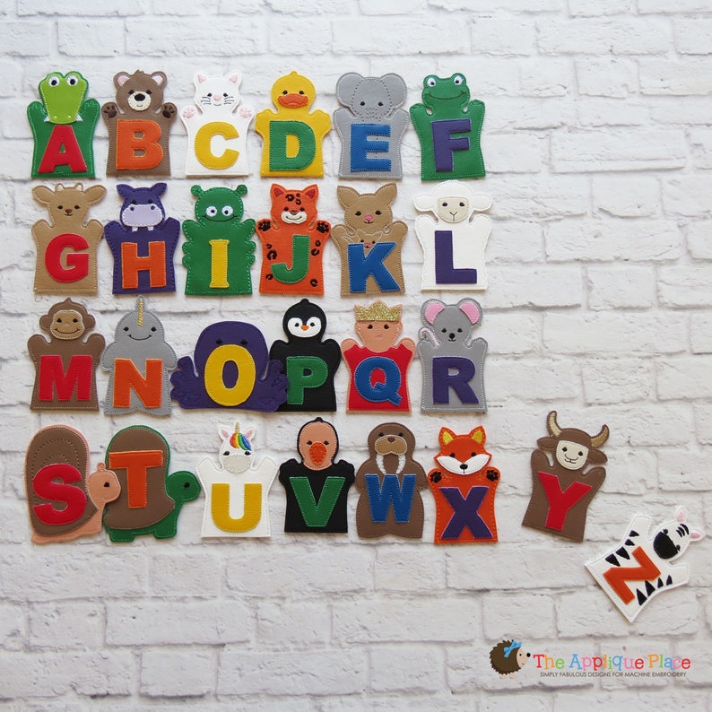 Finger Puppets Embroidery Design - Alphabet Finger Puppets - in the ...