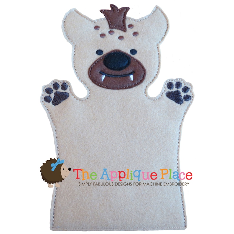 Hyena Hand and Finger Puppet in the Hoop Machine Embroidery Applique ...