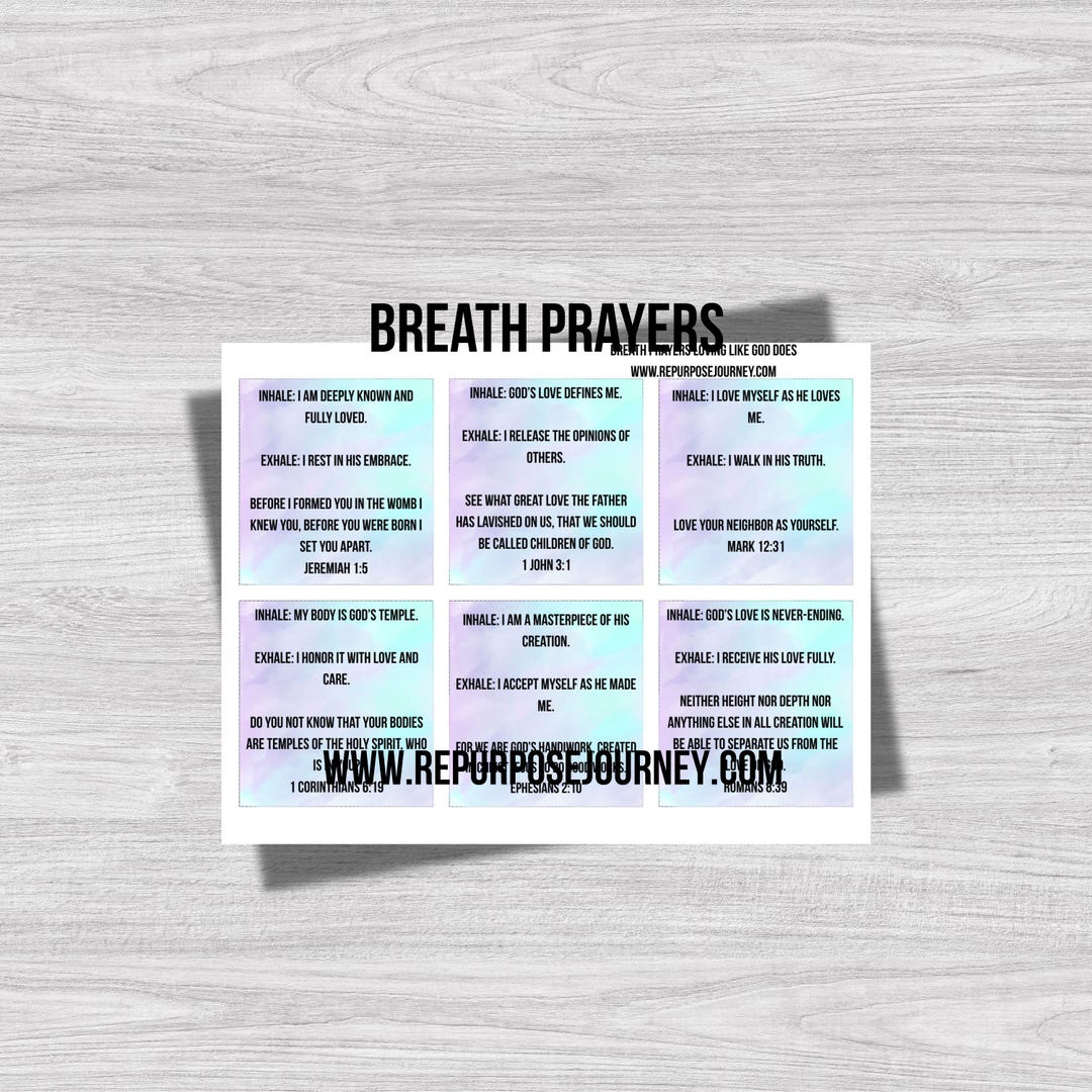 Breath Prayers With Scripture References on Loving Like God Loves ...