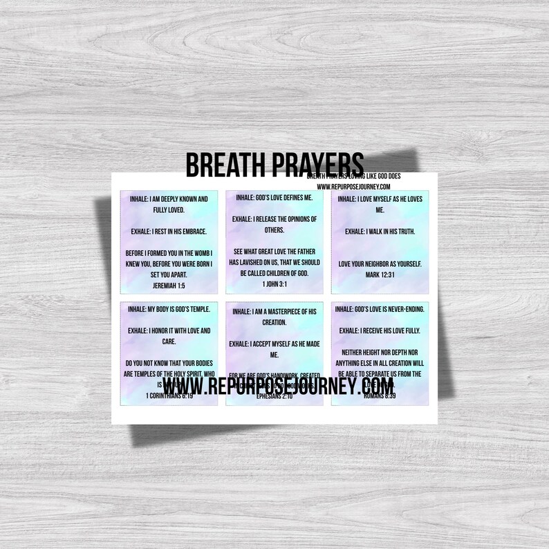 Breath Prayers With Scripture References on Loving Like God Loves ...