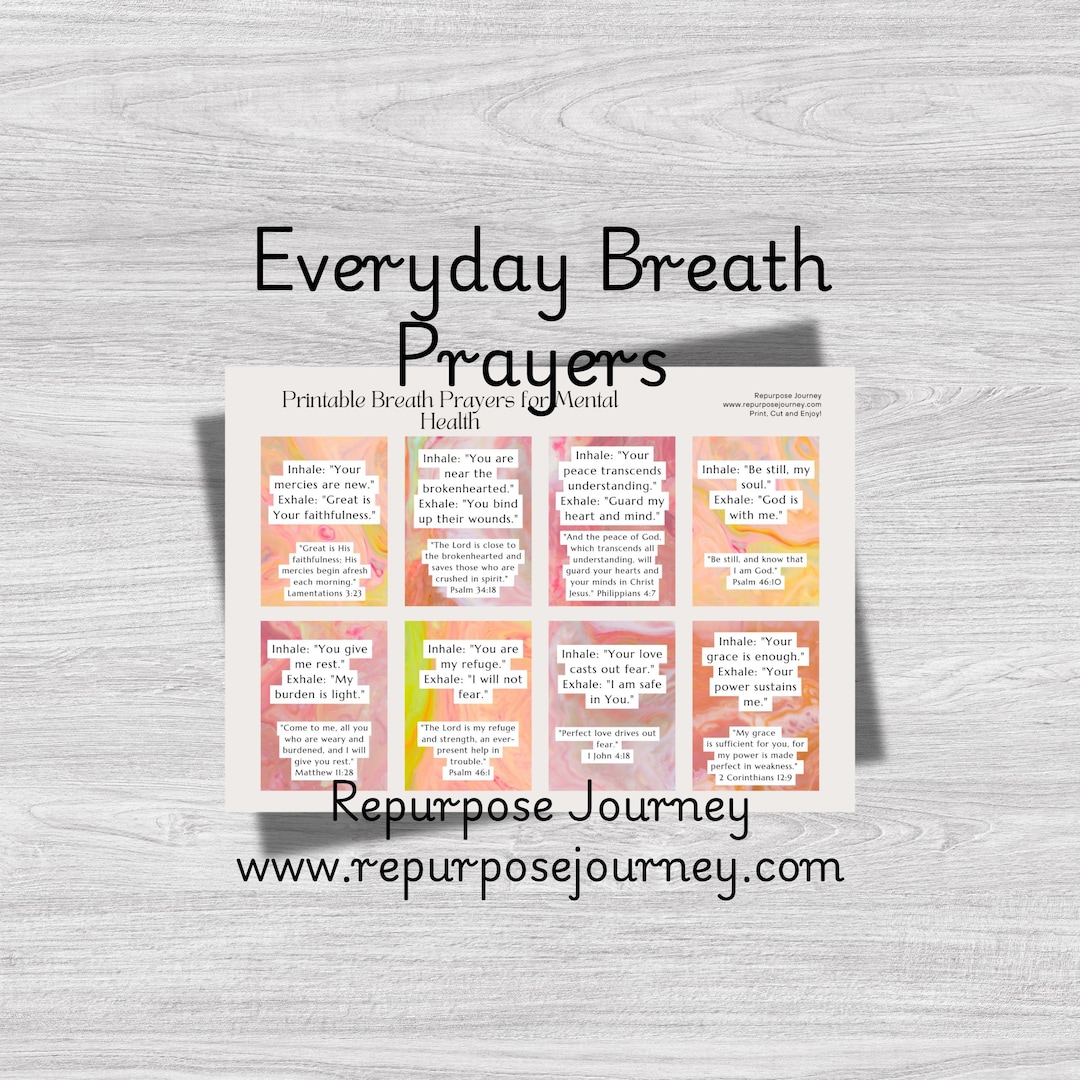 Breath Prayers Digital Download With Scripture | 48 Mental Health ...