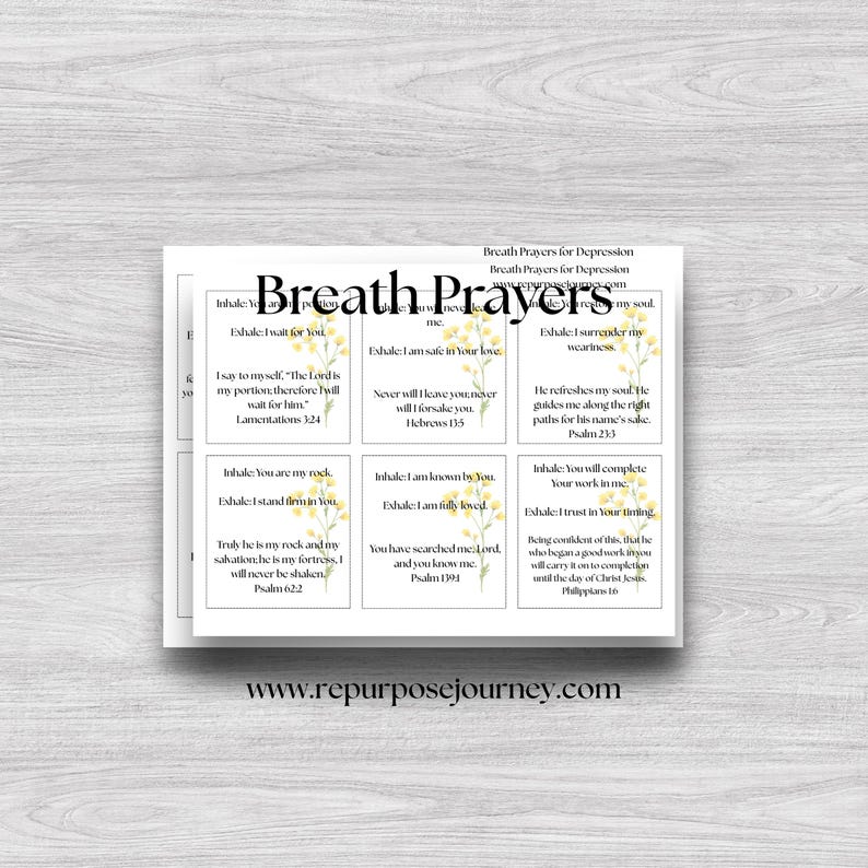 30 Breath Prayers for Depression With Scripture - Digital Download ...