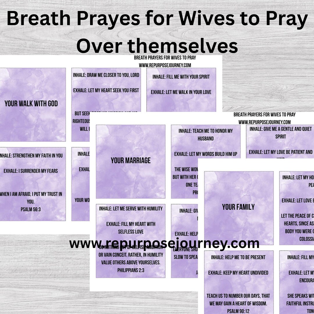 Breath Prayer Cards for Wives With Scripture (digital Download) - Etsy