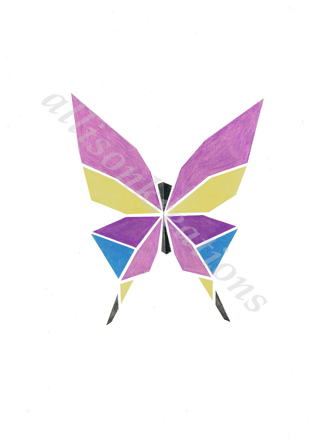 Printable 'origami Butterfly' Art, Instant Download - Etsy
