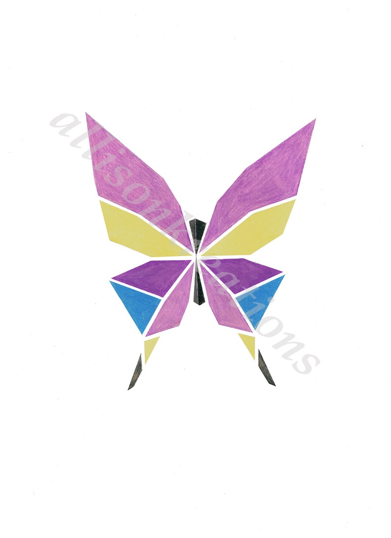 Printable 'origami Butterfly' Art, Instant Download - Etsy
