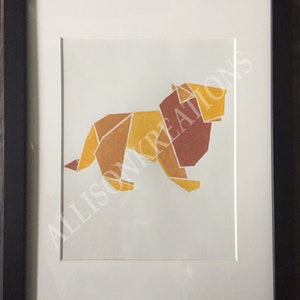 Printable 'origami Lion' Drawing, Instant Download - Etsy