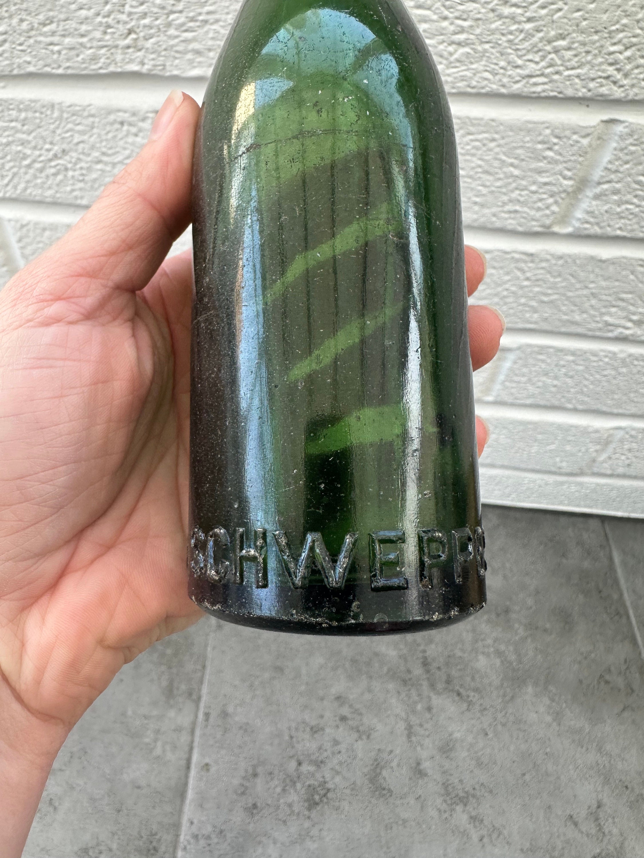 Schweppes Green Vintage Glass Bottle Beer Ale Brewery - Etsy