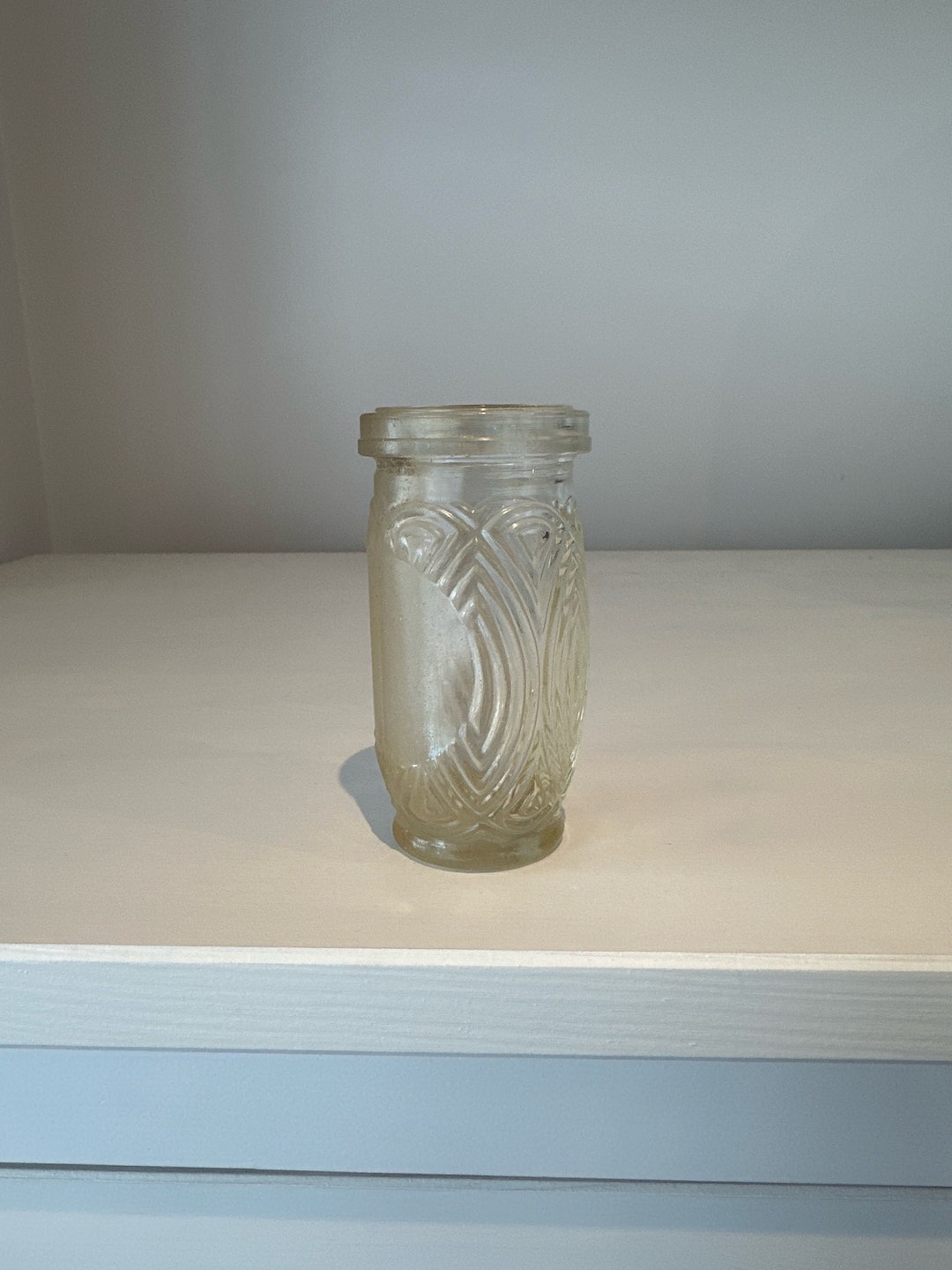 1940s Paste Glass Jar Lovely Pattern Ribbed Glass Antique Retro - Etsy