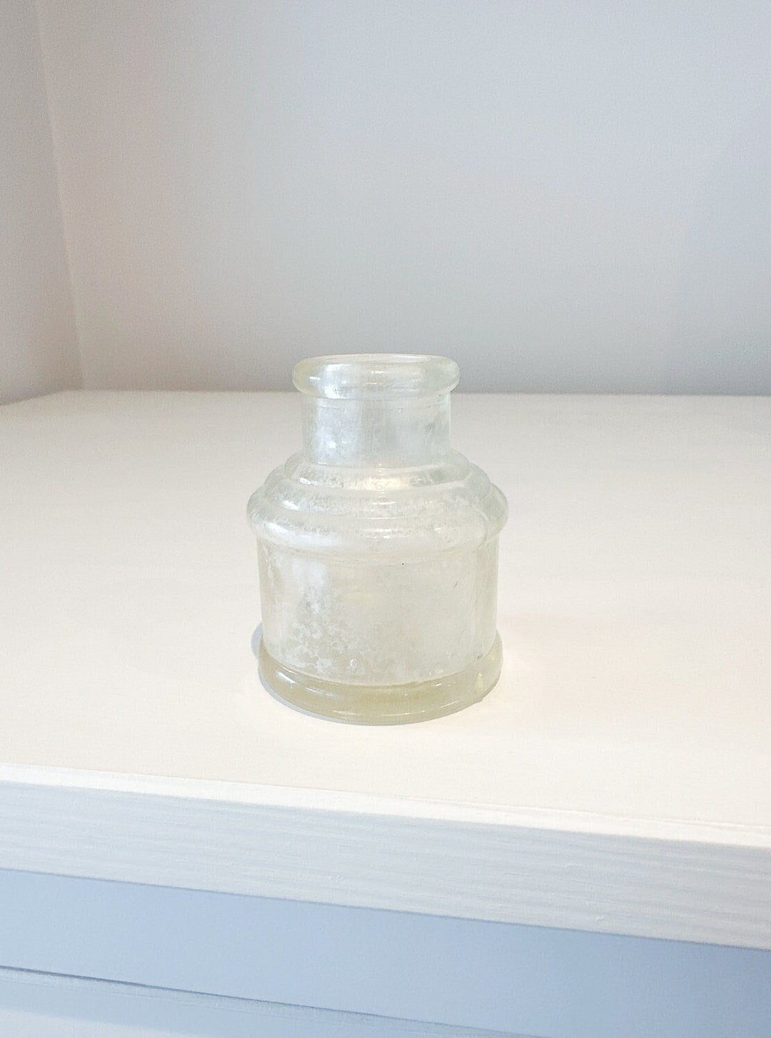 Early Vintage Clear Glass Victorian Ink Well Jar - Etsy