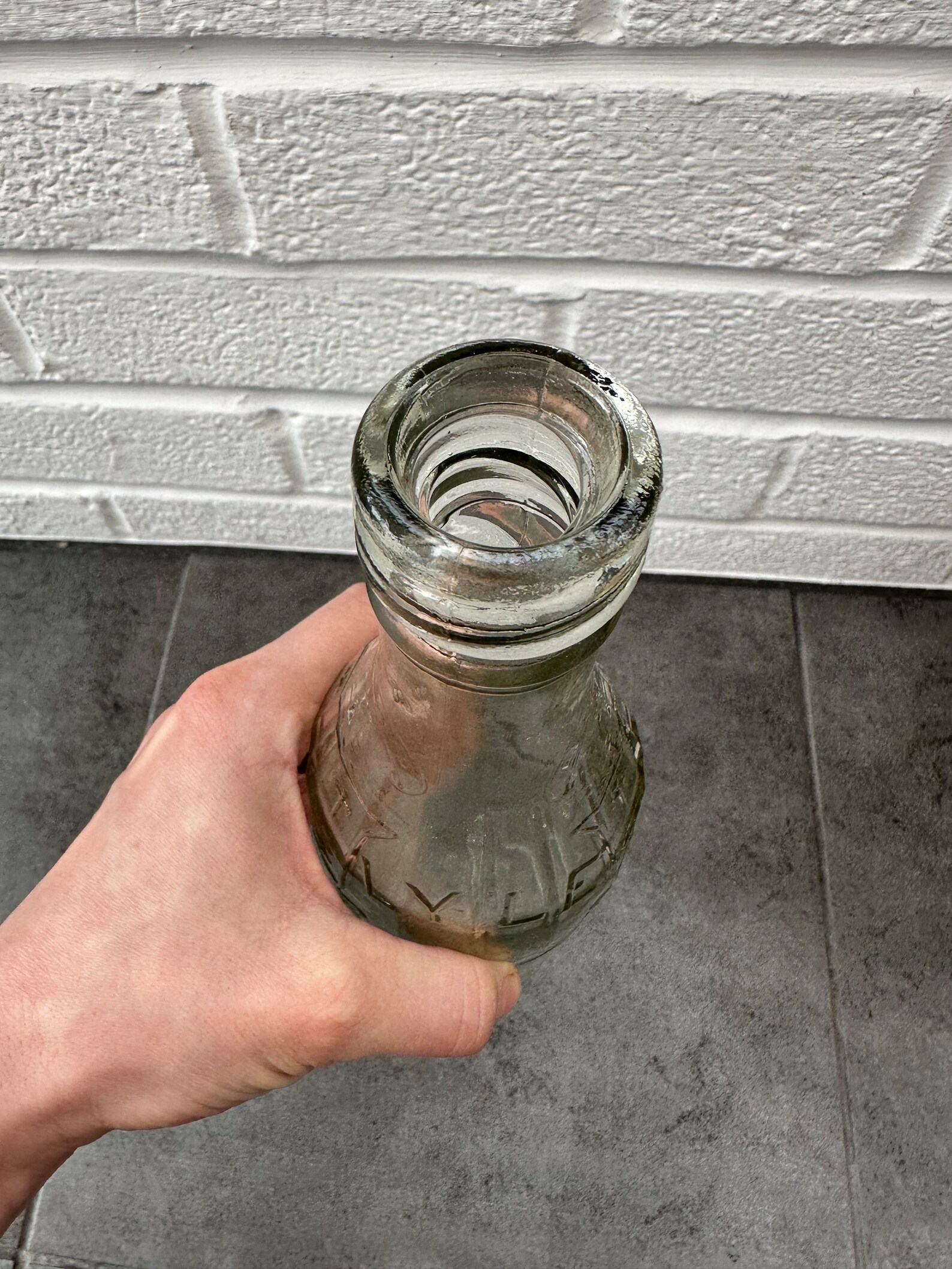 Beautifully Embossed Antique Glass Bottle D.T.J. Lyle & Sons Ltd ...
