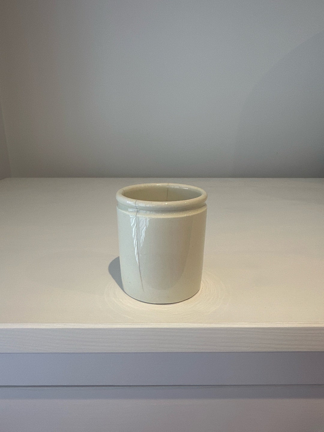 Small White Ceramic Pottery Preserve Jar Stoneware - Etsy