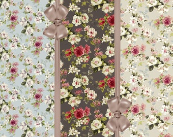 Rose pattern fabric | Etsy