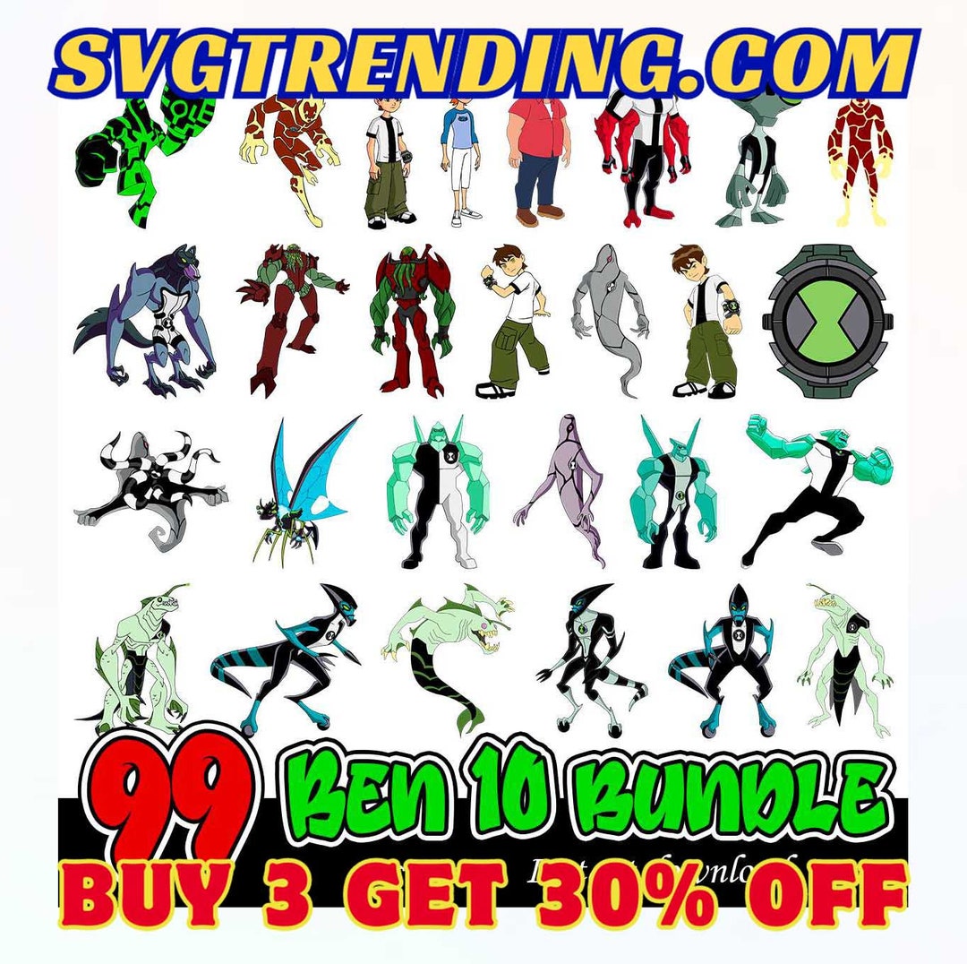 Ben 10 Sticker Svg Bundle,svg Bundles, Digital Vector File,svg Designs ...