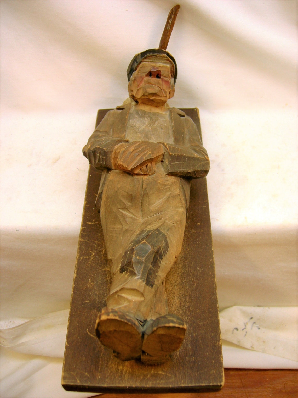 Large 11" Trygg Wood Carving, Sweden, Woodcared Figure Sculpture ...