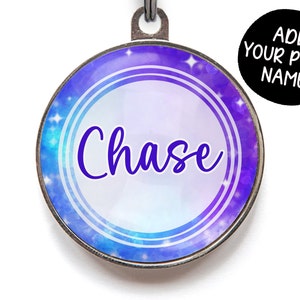Blue Galaxy Dog Name Tag | Available in 2 Sizes, Suitable for Cats Too ...